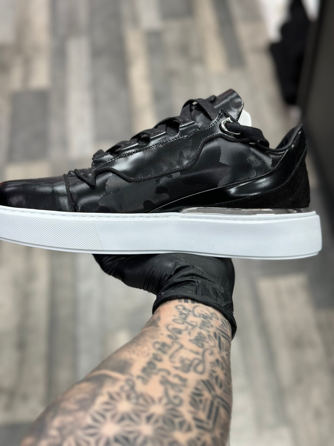 BENJAMIN BERNER - Baskets Raphael Low Top 3D Camouflage Brushed Black ...